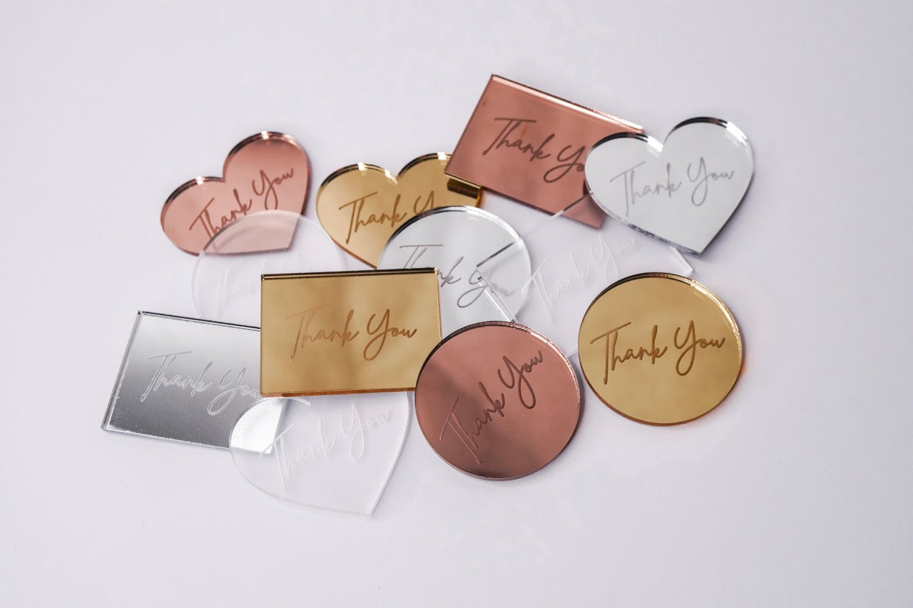 'Thank You' Mini Tags (Engraved) – Sugar Kingdom