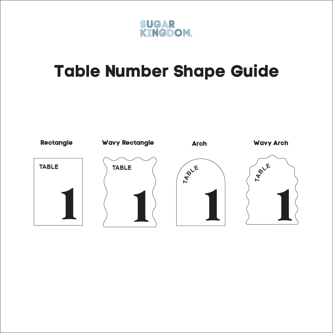 Table Numbers - Colour/Shape Customisable – Sugar Kingdom